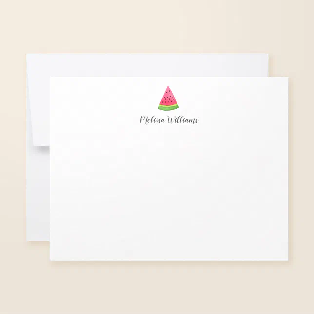 Watercolor Watermelon Personalized Stationery Note Card | Zazzle