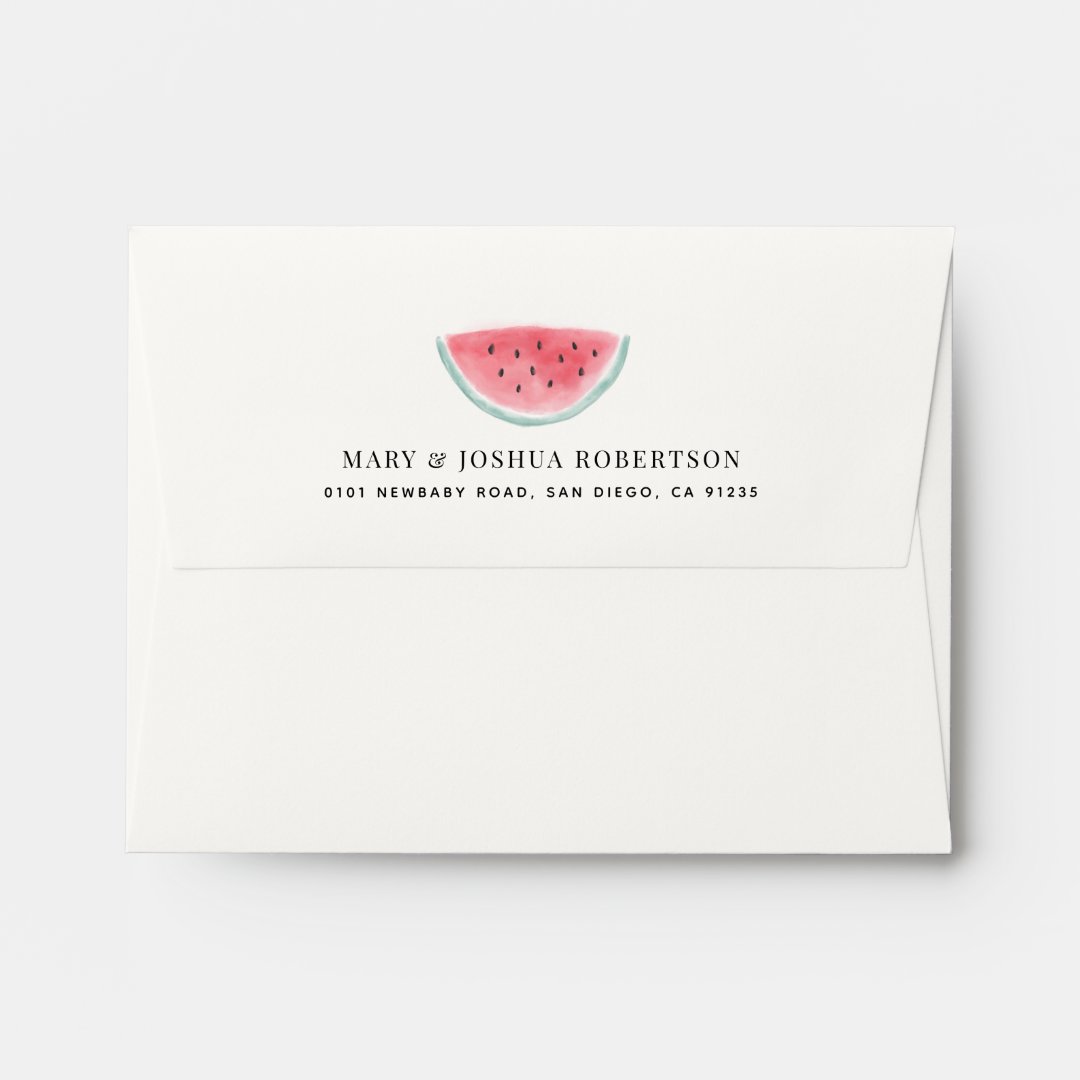 Watercolor Watermelon Pink Envelope | Zazzle