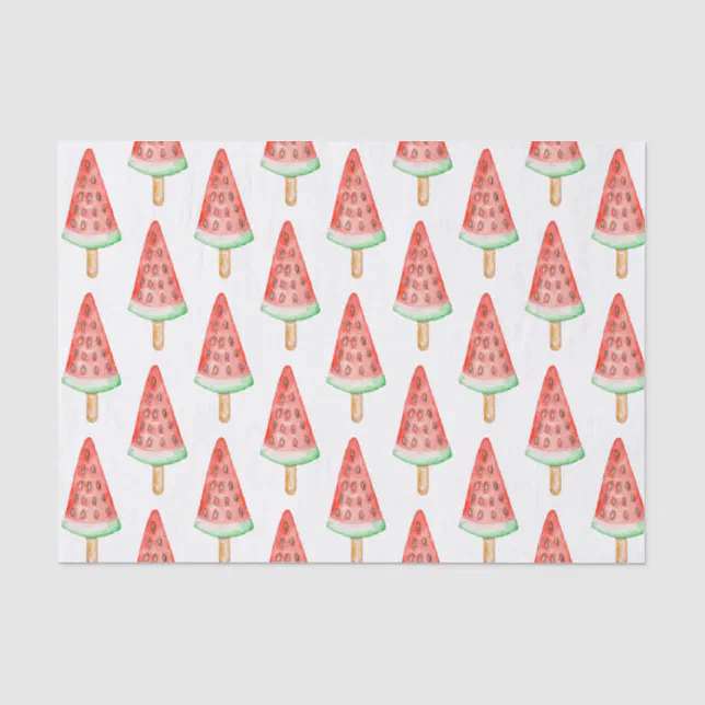 Watercolor Watermelon Popsicle Tissue Paper | Zazzle