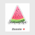 Watercolor Watermelon Slice Name Sticker | Zazzle