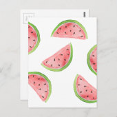 watercolor watermelon slices postcard | Zazzle