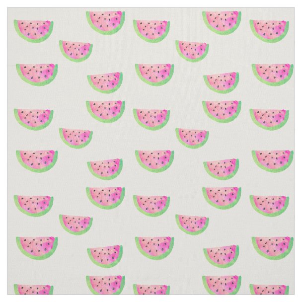 Watercolor Watermelon Pattern Fabric | Zazzle