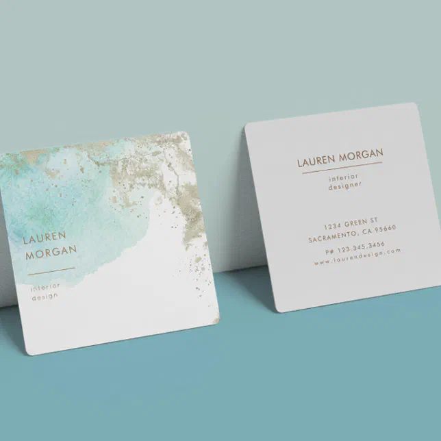 Watercolor Waves and Sand Pastel Business Card | Zazzle