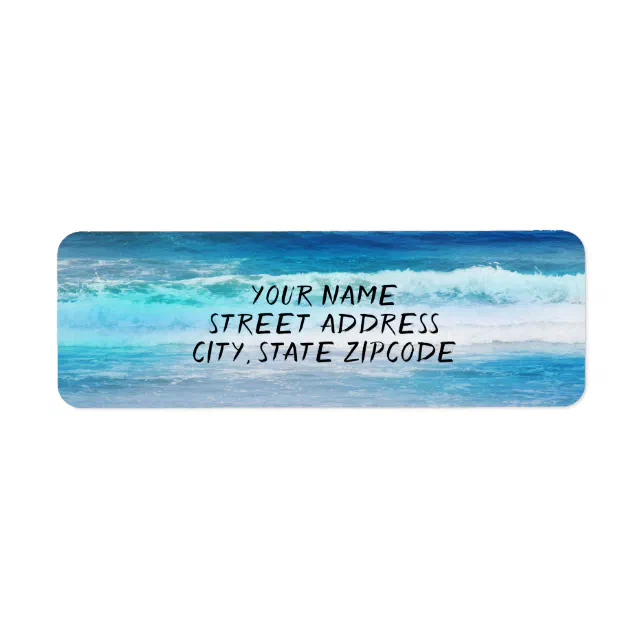 Watercolor Waves Label | Zazzle