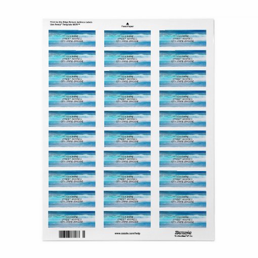 Watercolor Waves Label | Zazzle