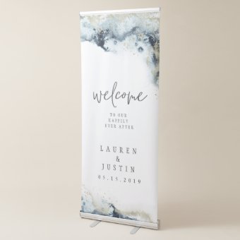 Watercolor Waves Wedding Welcome Banner | Zazzle