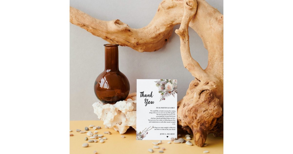 Watercolor wedding guess table thank you card | Zazzle