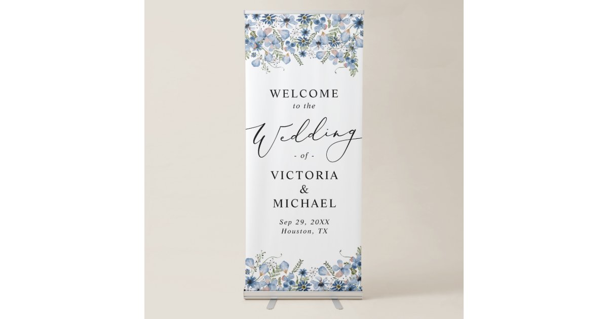 Watercolor Welcome to the Wedding Vertical Banner | Zazzle