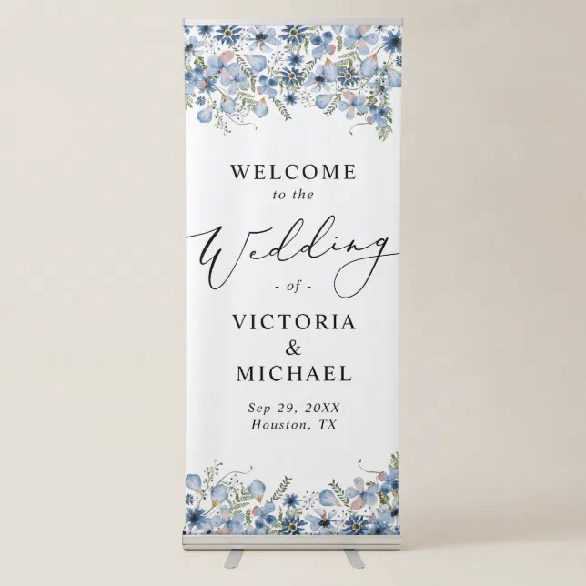 Watercolor Welcome to the Wedding Vertical Banner | Zazzle