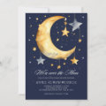 Watercolor We're Over the Moon Boy Baby Shower Invitation | Zazzle