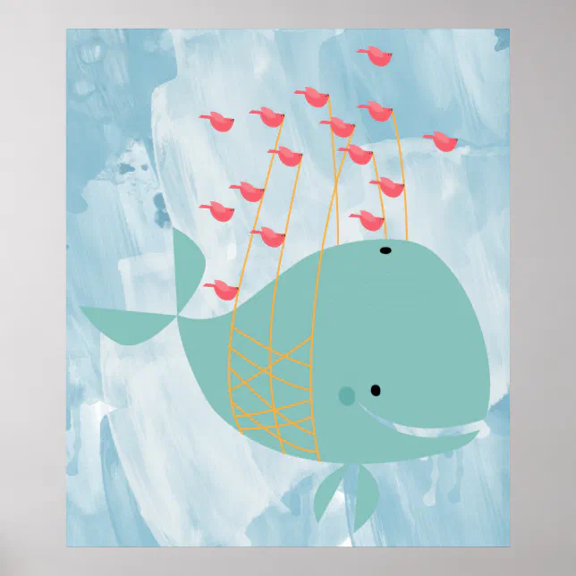 Watercolor Whale Poster | Zazzle