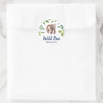 Watercolor Wild One Personalized Stickers | Zazzle