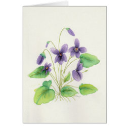 Watercolor Wild Violets Birthday Card | Zazzle