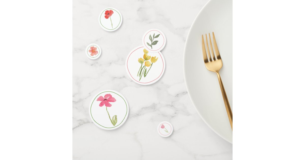 Watercolor Wildflower Confetti | Zazzle
