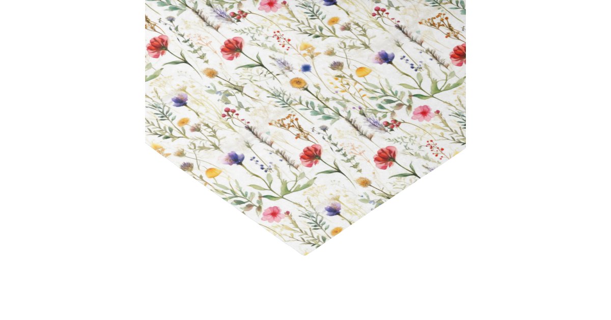 Watercolor Wildflower Design Tissue Paper | Zazzle