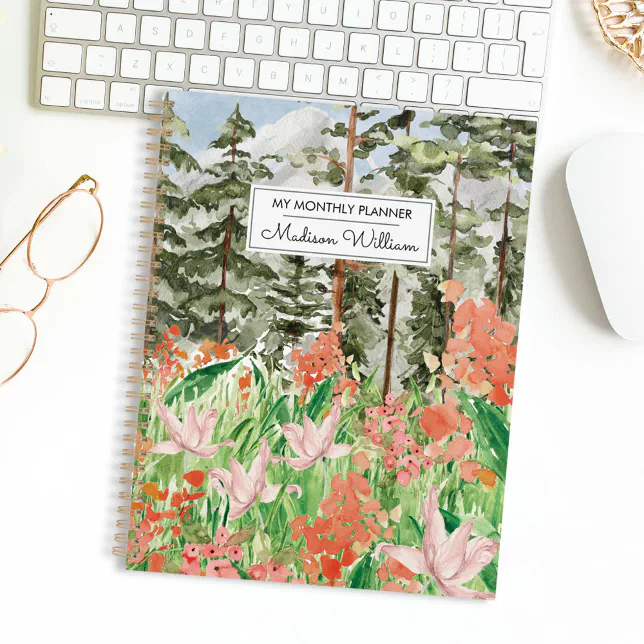 Watercolor Wildflower Meadow Floral Monthly 2026 Planner | Zazzle