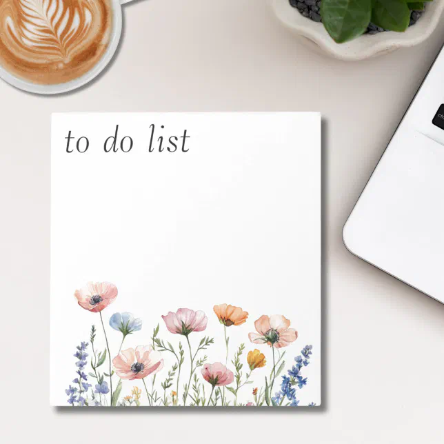 Watercolor Wildflower Notepad | Zazzle