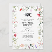 Watercolor Wildflower Photo Graduation Invitation | Zazzle