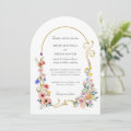 Watercolor Wildflower Spring Summer Arch Wedding Invitation | Zazzle
