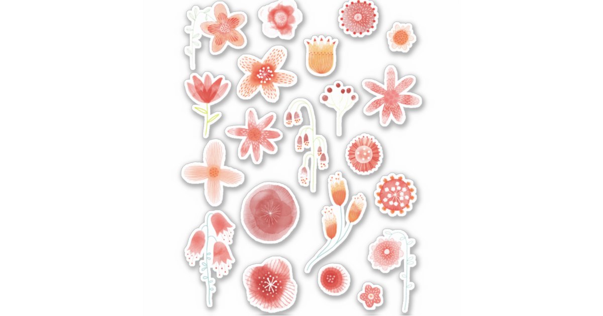 Watercolor Wildflower Sticker | Zazzle