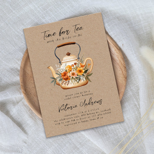 Watercolor Wildflower Tea Party Bridal Shower Invitation | Zazzle