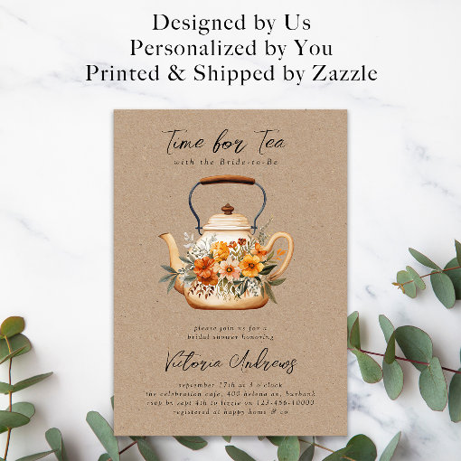 Watercolor Wildflower Tea Party Bridal Shower Invitation | Zazzle