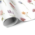 Watercolor Wildflower Theme Pattern Wrapping Paper | Zazzle