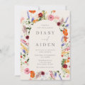 Watercolor Wildflowers Wedding Invitation | Zazzle