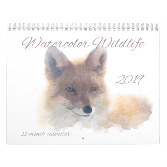 Watercolor Wildlife Calendar | Zazzle