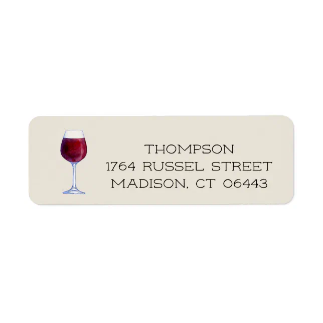 Watercolor Wine Personalized Return Address Labels | Zazzle