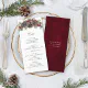 Watercolor Winter Berries Pine Christmas Wedding Menu | Zazzle