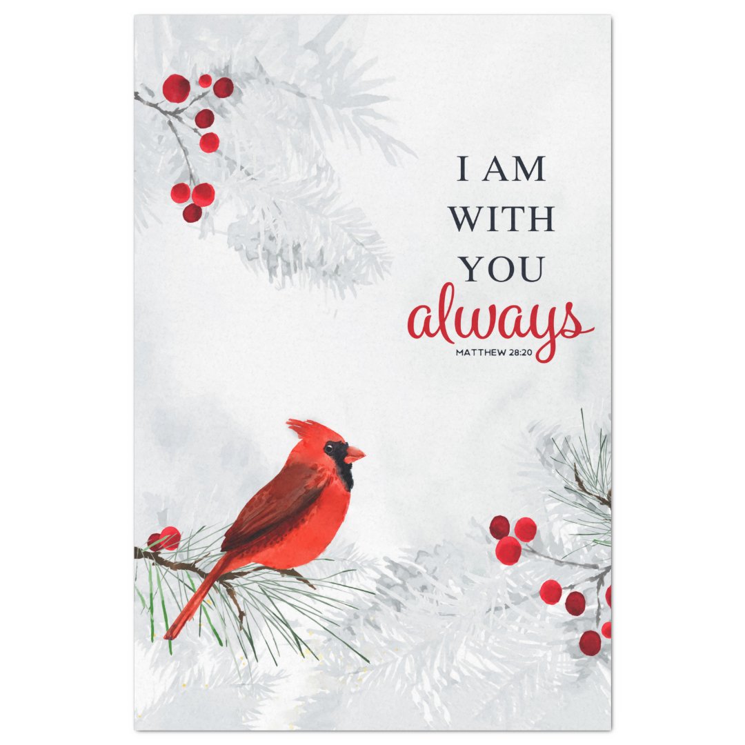 Watercolor Winter Cardinal Decoupage Tissue Paper | Zazzle