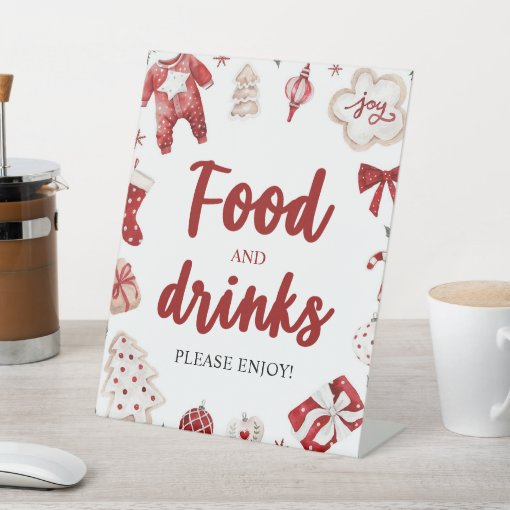 Watercolor Winter Christmas Food and Drinks Sign | Zazzle
