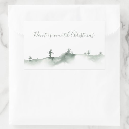 Watercolor Winter Snow Scene Rectangle Stickers | Zazzle