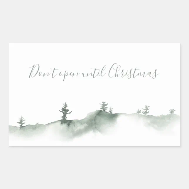 Watercolor Winter Snow Scene Rectangle Stickers | Zazzle