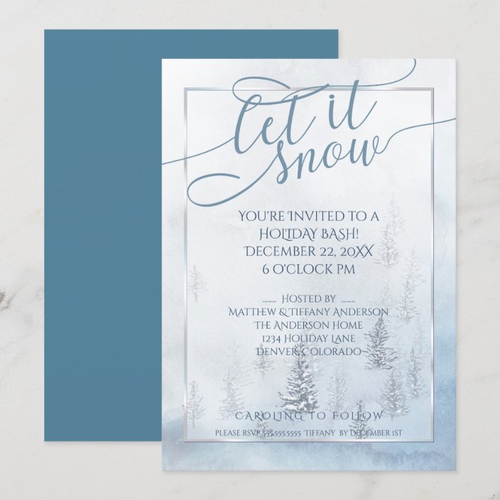 Watercolor Winter Trees Invitation | Zazzle.com
