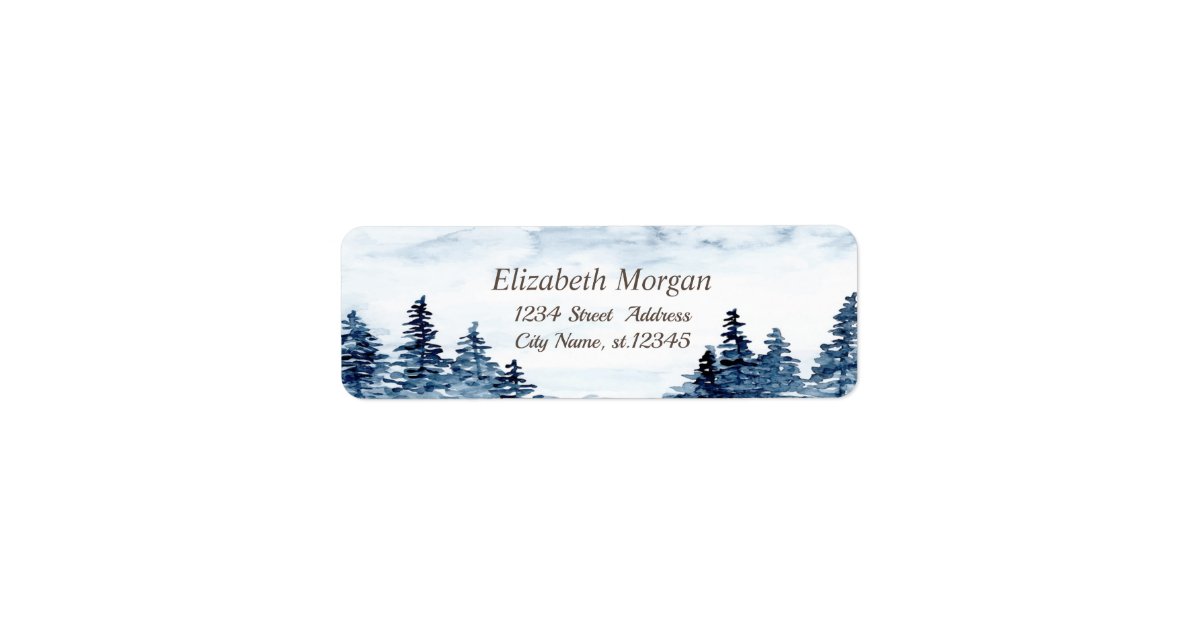 Watercolor Winter Wonderland,Forest Label | Zazzle