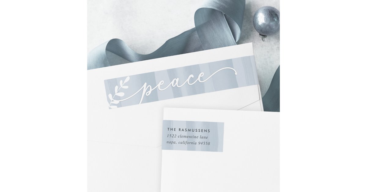 Watercolor Wish | Holiday Return Address Wrap Around Label | Zazzle