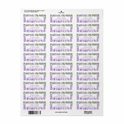 Watercolor Wisteria Floral Wedding Return Address Label | Zazzle