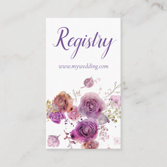 Watercolor Wonder Floral Wedding Registry Enclosure Card | Zazzle