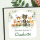 Watercolor Woodland Animals Green Bookplate Labels | Zazzle