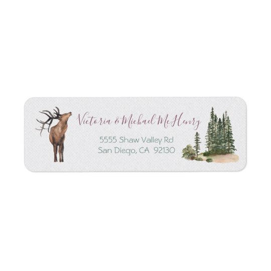 Watercolor woodland deer forest address labels | Zazzle.com
