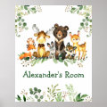 Watercolor Woodland Forest Animals Greenery Poster | Zazzle