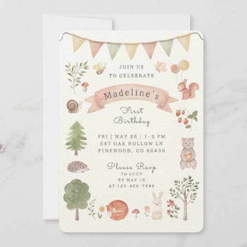 Watercolor Woodland | Forest Friends Invitation | Zazzle