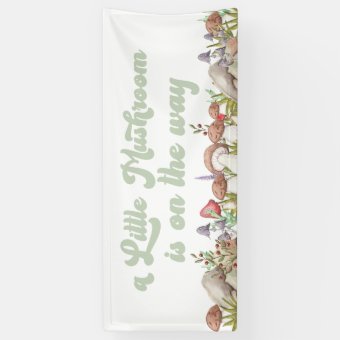 Watercolor Woodland Mushroom Baby Shower Banner | Zazzle