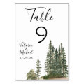 Watercolor Woodland Wedding table number cards | Zazzle