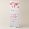 Watercolor World Map Destination Wedding Welcome Retractable Banner ...