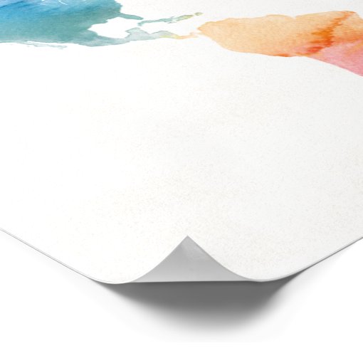 Watercolor World Map Poster | Zazzle