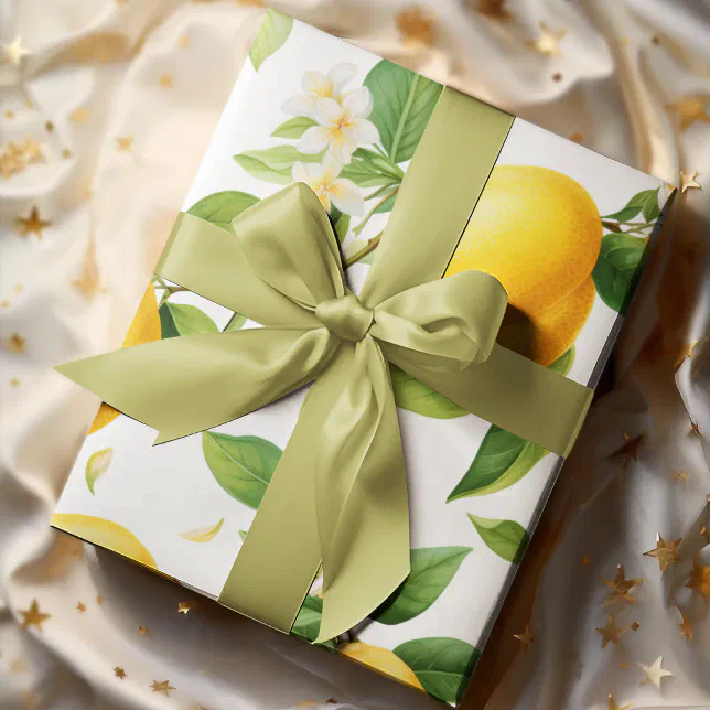 Watercolor Yellow Lemon Pattern Wrapping Paper | Zazzle