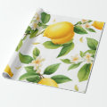 Watercolor Yellow Lemon Pattern Wrapping Paper | Zazzle